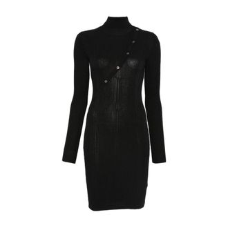Patrizia Pepe Rippstrick-Kurz-Kleid - - Dresses - Damen - Schwarzk - M