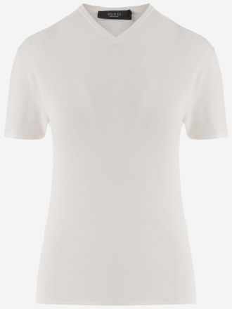 Gucci Womens Sweater V-Neck Viscose-Blend White