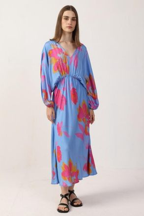 Neu Nomads Damen vegan Kleid Helena Floral Rosa Mohnblumen Multicolor