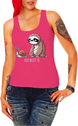 Spass Kostet Frauen M&auml;dchen Tank Top Zieh Nicht so Sommer Chillen Schnecke faultier tr&auml;ger