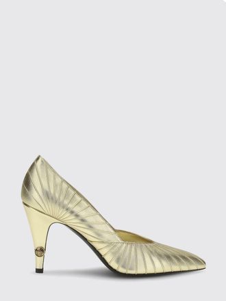Versace Escarpins Gianni en cuir lamin&eacute; drap&eacute; avec talon haut conique