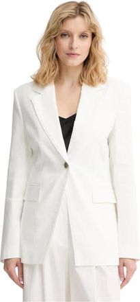 Pinko Pinko, Femme, Vestes, Blanc, Taille: 38 FR Freda Linen Blazer