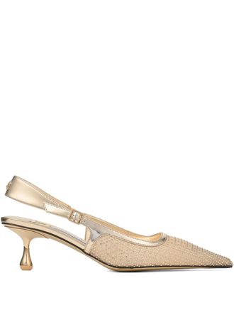 Jimmy Choo London escarpins Amel 50 mm à bride arrière - Or