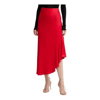 Twinset Jupe Midi Droite - Femme - Jupes - Rouge - Taille: 36 FR