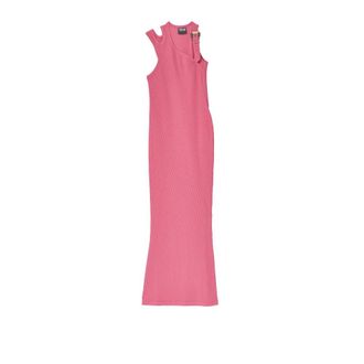 Versace Jeans Couture Pinkes- geripptes- langes Kleid - - Dresses - Damen - Rosa - M