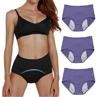 Generic Sous-v&ecirc;tements de soutien du plancher pelvien pour femme - Sous-v&ecirc;tements de soutien pelvien - Sous-v&ecirc;tements de plus de 60 ans, 3 pi&egrave;ces bleu denim, 