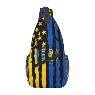 Generic Drapeau Ukrainien-Am&eacute;ricain Racines Ukrainiennes Sac Banane Multifonctionnel Sacoche Epaule Antivol Sac &Agrave; Bandouli&egrave;re Pour Homme Femme Camping