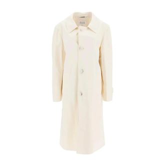 Maison Margiela Baumwollmantel mit Knopfverschluss - - Coats - Damen - Wei&szlig; - XS
