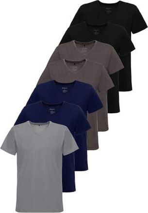 Tazzio Basic E107 Lot de 7 t-shirts à col en V pour homme, Mix Tzj-2, XXL