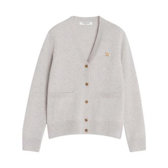 Maison Kitsun&eacute; Baby Fox Woll-Cardigan - - Knitwear - Damen - Grau - L