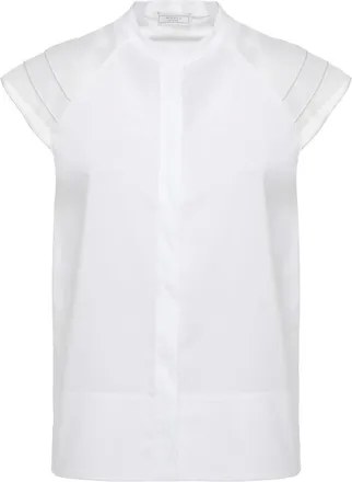 PESERICO Femme, Blouses et Chemises, Blanc, Taille: 42 FR T-shirt sans manches &agrave; col rond