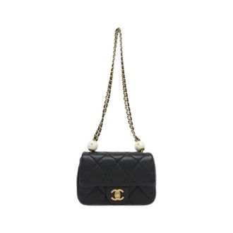 Chanel Pre-owned Lammleder Umh&auml;ngetasche - - Pre-owned - Damen - Schwarzk - ONE SIZE