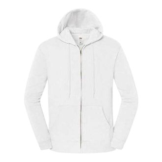 Fruit Of The Loom Fruit of the Loom - Iconic Premium Hoodie mit durchgehendem Rei&szlig;verschluss f&uuml;r Herren/Damen Unisex (Wei&szlig;)