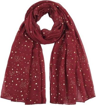 Generic Foulard de polissage, doux et l&eacute;ger, imprim&eacute; floral r&eacute;tro, cache-cou, &eacute;charpe, cadeau, rideaux avec galon fronceur, rouge, taille unique