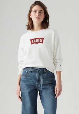 Levi's Sweatshirt LEVIS GR ICONIC HERITAGE CREW, Damen, Gr. XXL (44), wei&szlig;, Sweatware, Obermaterial: 100% Baumwolle, bedruckt, bequem normal, Rundhals, Sweat