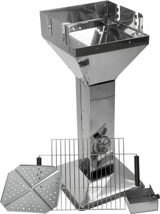 Dema Säulengrill Edelstahl Design Merida 3-fach höhenverstellbar 7,3kg Holzkohlegrill