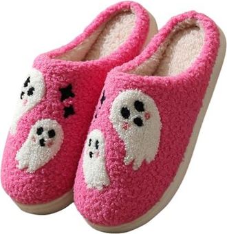 Minetom Chaussons Hommes Femmes Halloween Pantoufles Peluche Maison Mémoire Mousse Bois Automne Hiver Intérieur/Extérieur A Style 06 43/44 EU