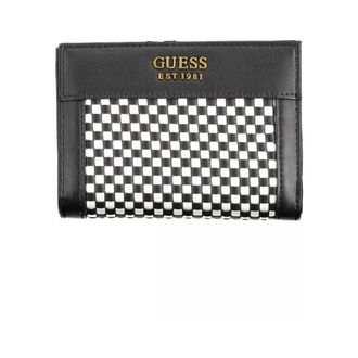 Guess Femme, Accessoires, Noir, Taille: ONE Size Portefeuille &Eacute;l&eacute;gant Noir avec D&eacute;tails Contrast&eacute;s