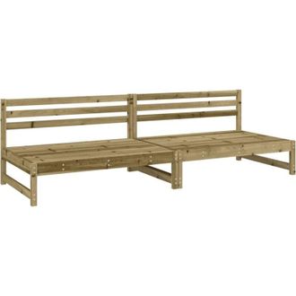vidaXL Vidaxl - Canap&eacute;s centraux de jardin 2 pcs 120x80 cm bois de pin impr&eacute;gn&eacute;