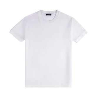 Fay Homme, Tops, Blanc, Taille: XL T-shirt ras du cou en piqu&eacute;