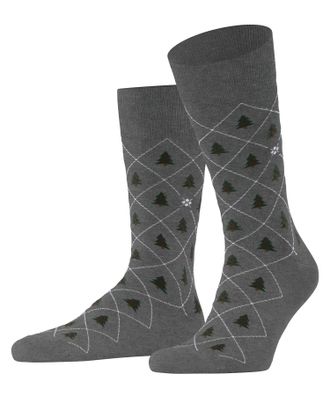 Burlington Herren Socken Christmas Tree M So Baumwolle gemustert 1 Paar, Grau Light Grey Melange 3390, 40-46
