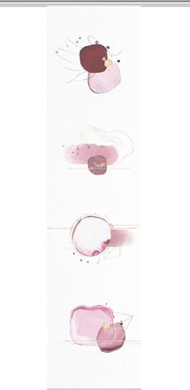 Home Wohnideen Vision S 84078 | Schiebegardine MANCHAS, Digitaldruck auf Bambus-Optik, mit abstraktem Motiv, 260x60cm, Farbe: Blau, Beere (Beere)