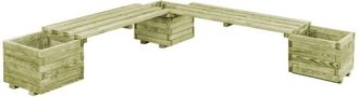 vidaXL Banc de jardin &agrave; jardini&egrave;res Bois de pin impr&eacute;gn&eacute; vidaXL