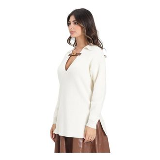 Elisabetta Franchi Damen, Strickwaren, Wei&szlig;, SGr&ouml;&szlig;e