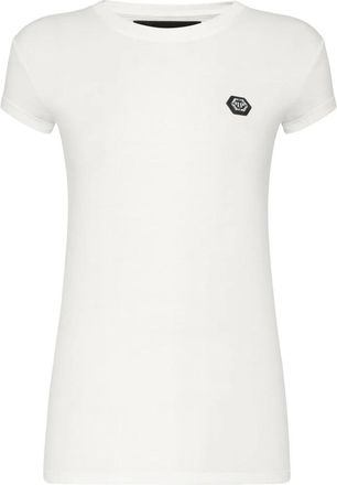 Philipp Plein Femme, Tops, Blanc, Taille: 42 FR T-shirt Col Rond MC Original