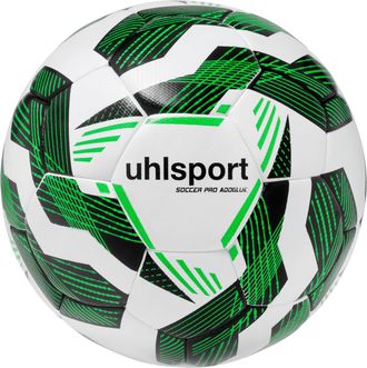 Uhlsport Soccer Pro Addglue Fu&szlig;ball Spielball Trainingsball in den Gr&ouml;&szlig;en 3,4 und 5 - Fu&szlig;ball f&uuml;r Kinder, Jugend und Erwachsene, wei&szlig;/schwarz/Fluo gr&uuml;n