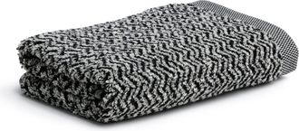 Möve Brooklyn Handtuch Fischgrat 50 x 100 cm aus 85 % Baumwolle / 10 % Viskose aus Bambus-Zellstoff / 5 % Leinen, nature / black