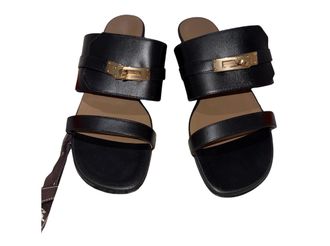 Herm&egrave;s Herms Black Avenue Sandals Size 37