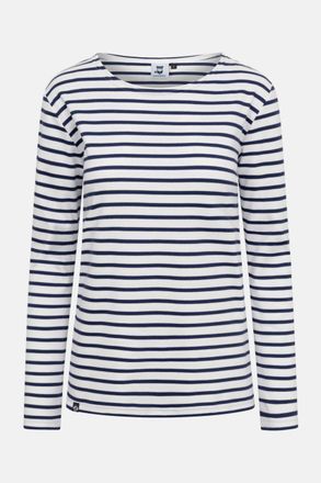 Hanseheld Streifenshirt Damen Natur-Marine Langarm Wei&szlig; B