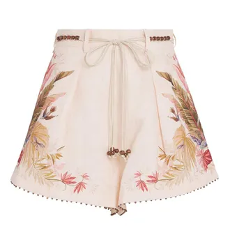 Zimmermann Linen Palm Ascension Shorts Size XXS