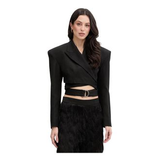 Karl Lagerfeld Cropped Wickelblazer - - Jackets - Damen - Schwarzk - S