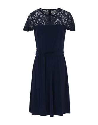 Ralph Lauren BELTED LACE-TRIM DRESS