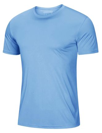 Magcomsen Funktionsshirt Herren UV Schutz Sonnenschutz Sport Tshirts Gym Shirt Laufshirt Kurzarm Schnelltrocknendes Blau 3XL