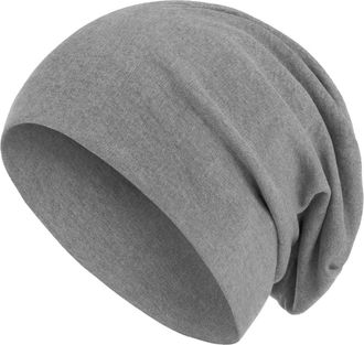 style3 Warme Herbst Winter Slouch Beanie XXL aus atmungsaktivem, feinem und leichten Jersey Unisex M&uuml;tze Winterm&uuml;tze One Size, Farbe:Hellgrau