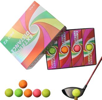 Generic Golfbälle für den Hinterhof, weiche Golfbälle für den Innenbereich, 12 farbige Golfbälle, doppellagiger Golfball, professionelle Golfbälle