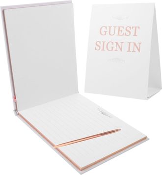 BESTONZON Kleines G&auml;stebuch f&uuml;r Hochzeitsfeiern Satz Wei&szlig;es Papier mit Kunststoffumschlag Vielseitiges Eintragbuch f&uuml;r Hochzeit und Veranstaltungen
