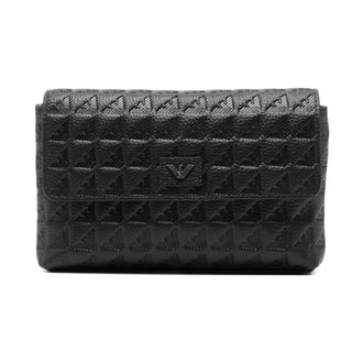 Emporio Armani Leder-Umh&auml;ngetasche mit gepr&auml;gtem geometrischem Muster - - Bags - Herren - Schwarzk - ONE SIZE