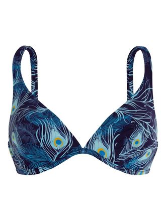 Vilebrequin haut de bikini &agrave; imprim&eacute; paon - Bleu