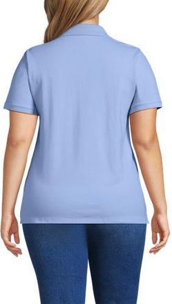 Lands End Piqu&eacute;-Poloshirt, Damen, Gr&ouml;&szlig;e:2X plus, Blau, by Lands End