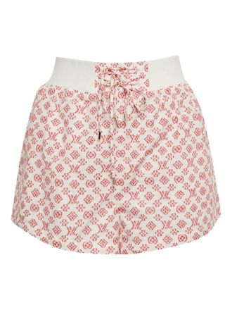 Louis Vuitton short monogramm&eacute; &agrave; lien de resserrage - Blanc