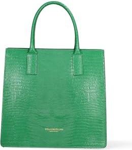 Gave Lux Sac à main pour femme. Produit artisanal. Matériau extérieur : cuir véritable. Fabriqué en Italie. GLX22468W23FBG-PARENT. 30 x 28 x 10 cm, vert, Taill