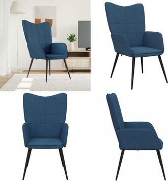 vidaXL Relaxsessel Blau Stoff - Sessel Blau - Bequemlichkeit - Wohnzimmersessel - Armchair - Relax Sessel - Home & Living