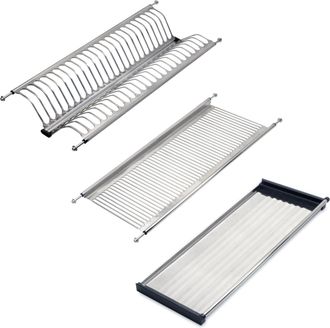 Emuca Abtropfgestell Suprastar f&uuml;r hohe Module, Innenraum 635-685mm, Verchromt, Stahl