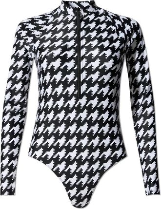 Perfect Moment Femme, Maillots de bain, Noir, Taille: 38 FR Houndstooth Long Sleeve Spring Suit