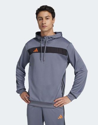 adidas adidas Performance - Tiro 25 Essentials - Sweat-Kapuzenpullover in Team Onix /Super Orange-Schwarz