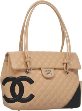 Chanel Pre-owned Cuir sacs-chanel - Femme - Pre-owned - Beige - Taille: ONE Size